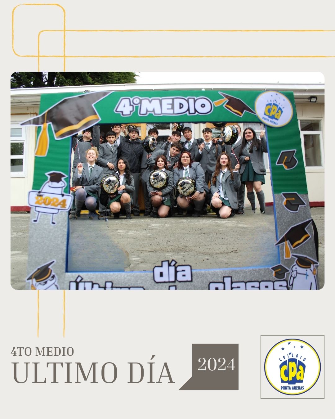 Último día de clases de cuarto medio 2024 - Colegio Punta Arenas